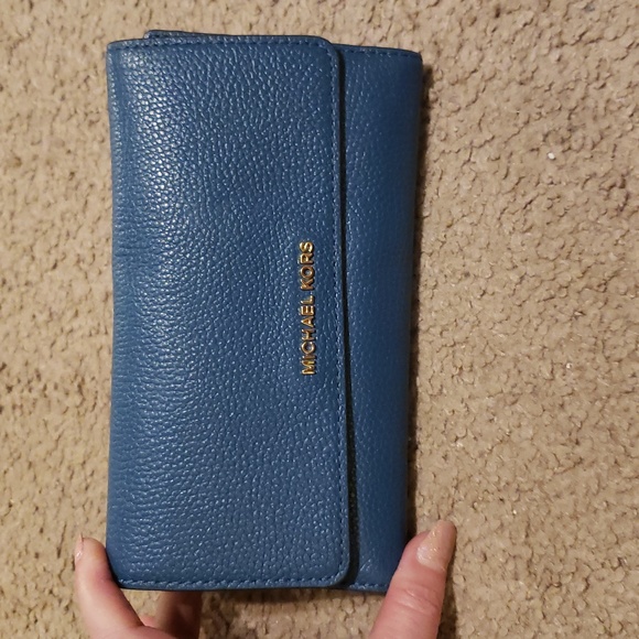 Michael Kors | Bags | Beautiful Michael Kors Womens Blue Leather ...